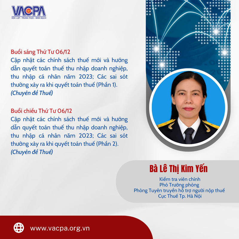 Thư mời tham dự lớp CNKT Online 06AB-2024, 01 ngày 06/12/2023