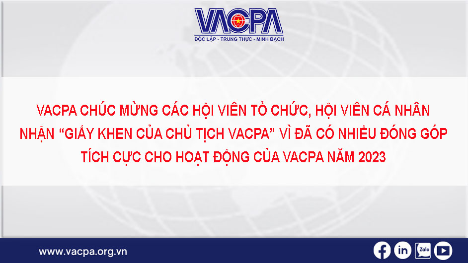 VACPA CHÚC MỪNG CÁC HỘI VIÊN TỔ CHỨC, HỘI VIÊN CÁ NHÂN NHẬN “GIẤY KHEN ...