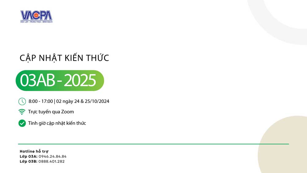 Thư mời tham dự lớp CNKT Online 03AB-2025, 2 ngày 24-25/10/2024