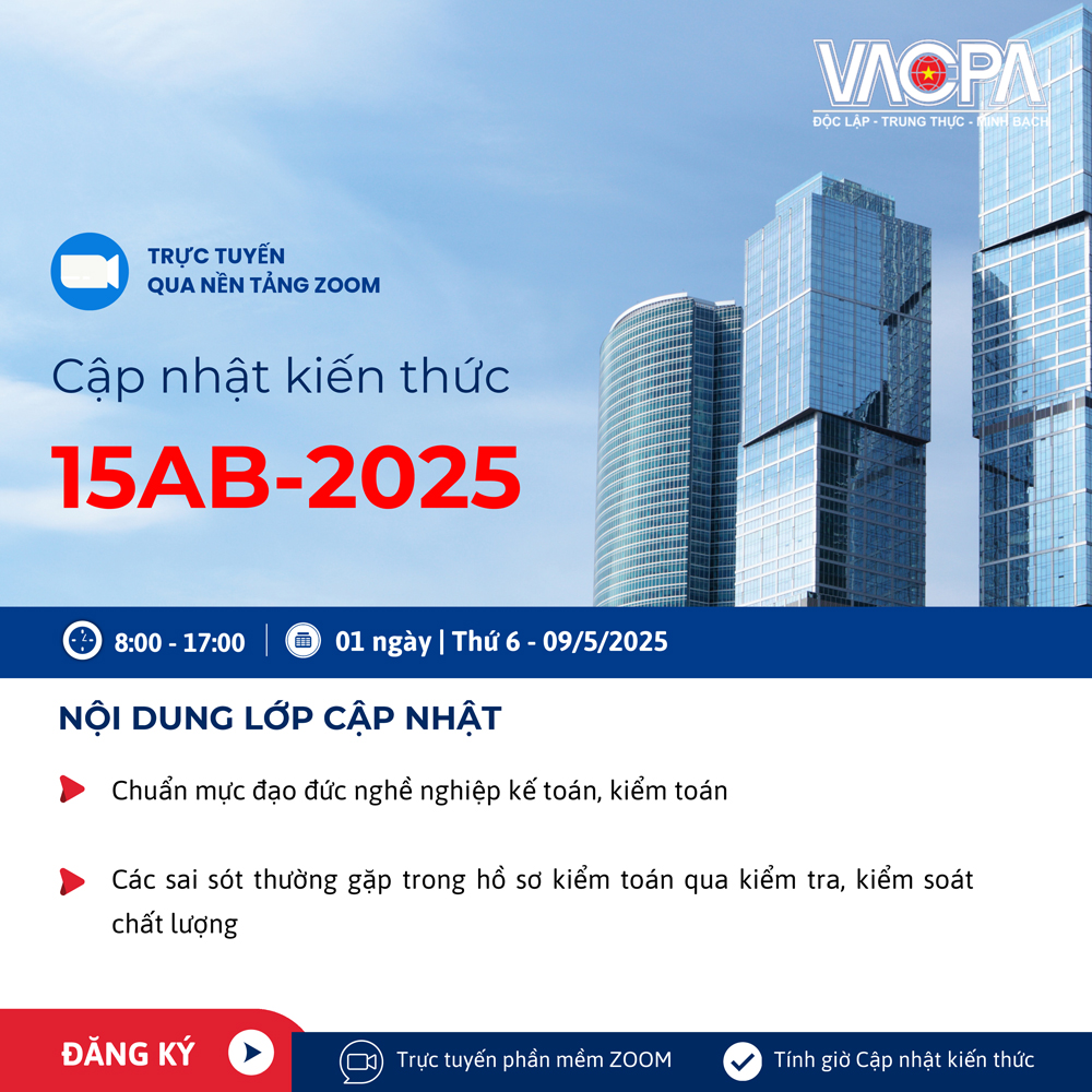 Thư mời tham dự lớp CNKT Online 15AB-2025, 1 ngày 9/5/2025
