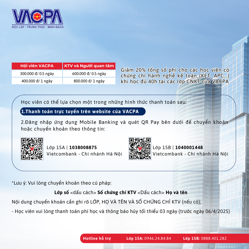 Thư mời tham dự lớp CNKT Online 15AB-2025, 1 ngày 9/5/2025