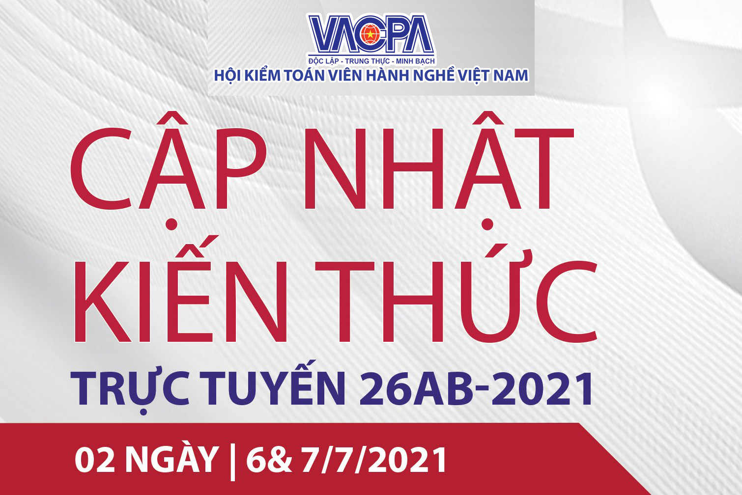 Thư mời tham dự lớp CNKT Online 26AB-2021 ngày 06-07/7/2021