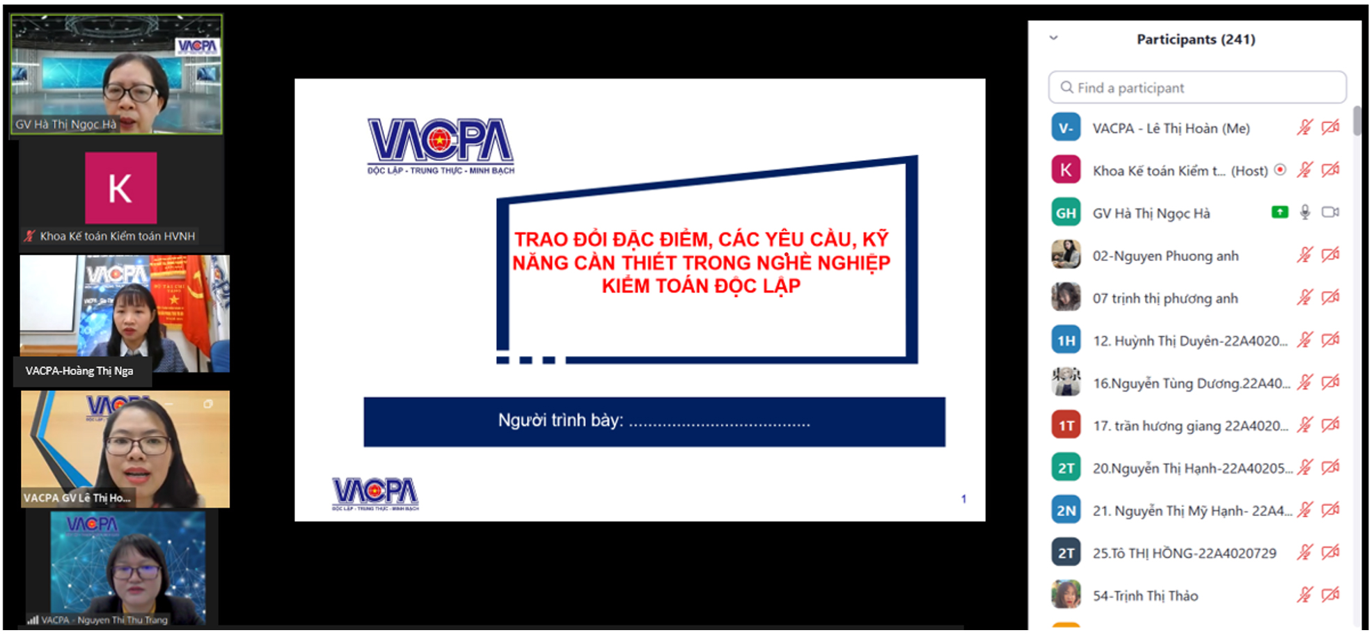 VACPA chia sẻ về nghề nghiệp với sinh viên kế toán - kiểm toán của Học viên Ngân hàng