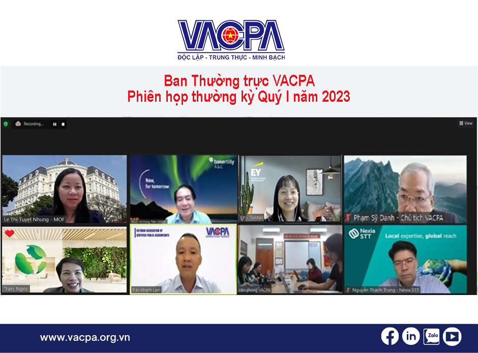 Ban Thường trực VACPA họp trực tuyến phiên họp Quý I/2023