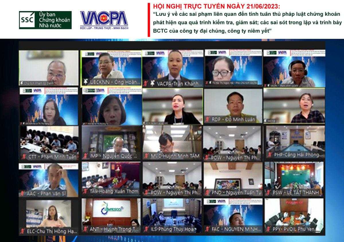 VACPA phối hợp cùng Ủy ban Chứng khoán Nhà nước tổ chức hội nghị trực tuyến “Lưu ý về các sai ...