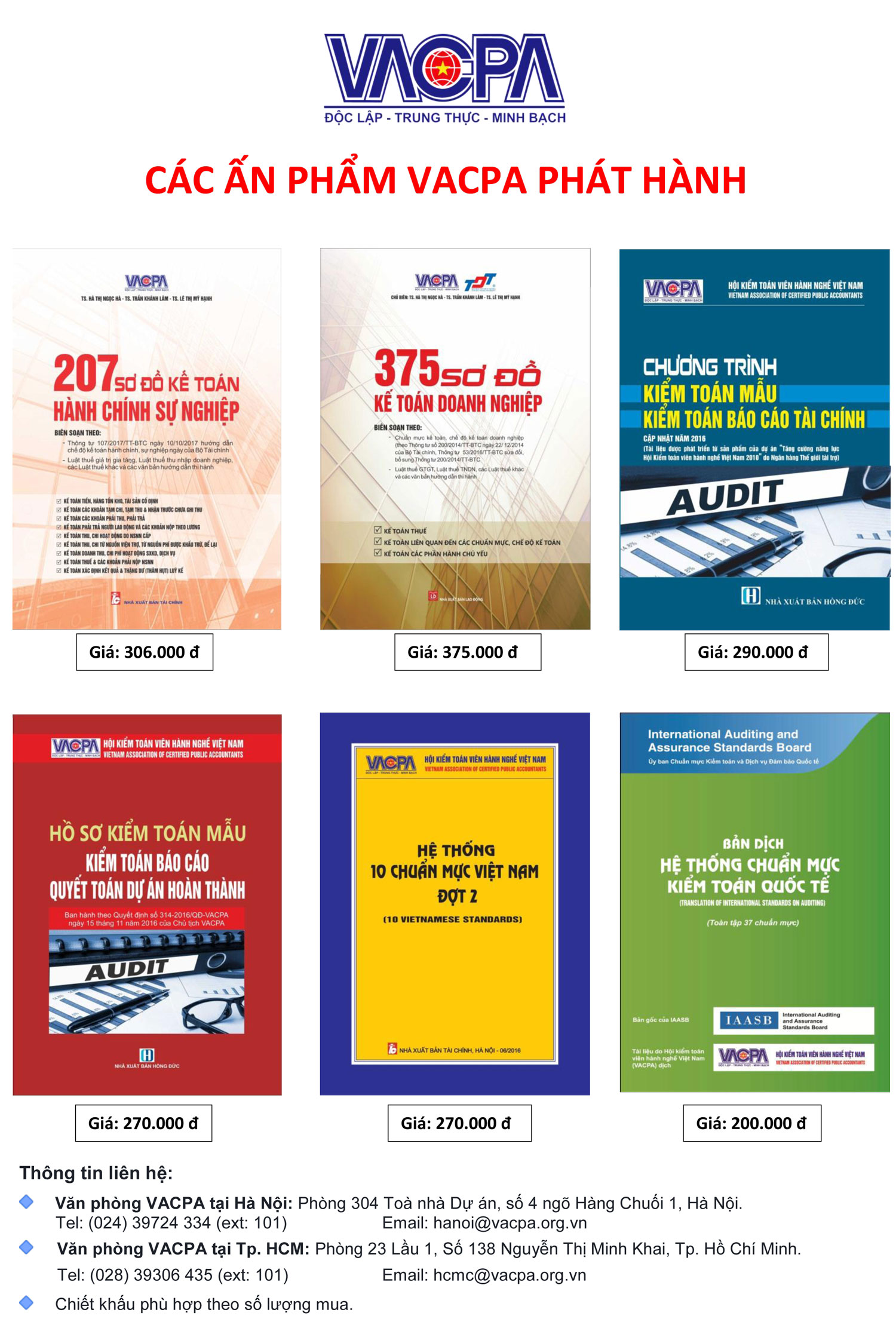 Mời bạn tìm đọc các ấn phẩm do VACPA phát hành