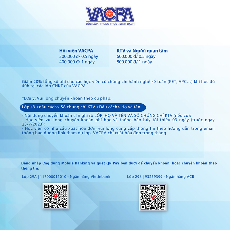 Thư mời tham dự lớp CNKT Online 29AB-2023, 01 ngày 26/07/2023